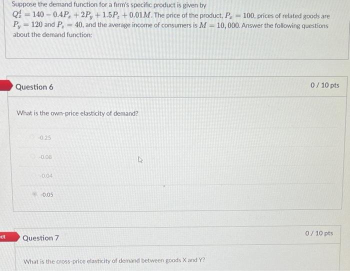 Solved Suppose the demand function for a firm's specific | Chegg.com