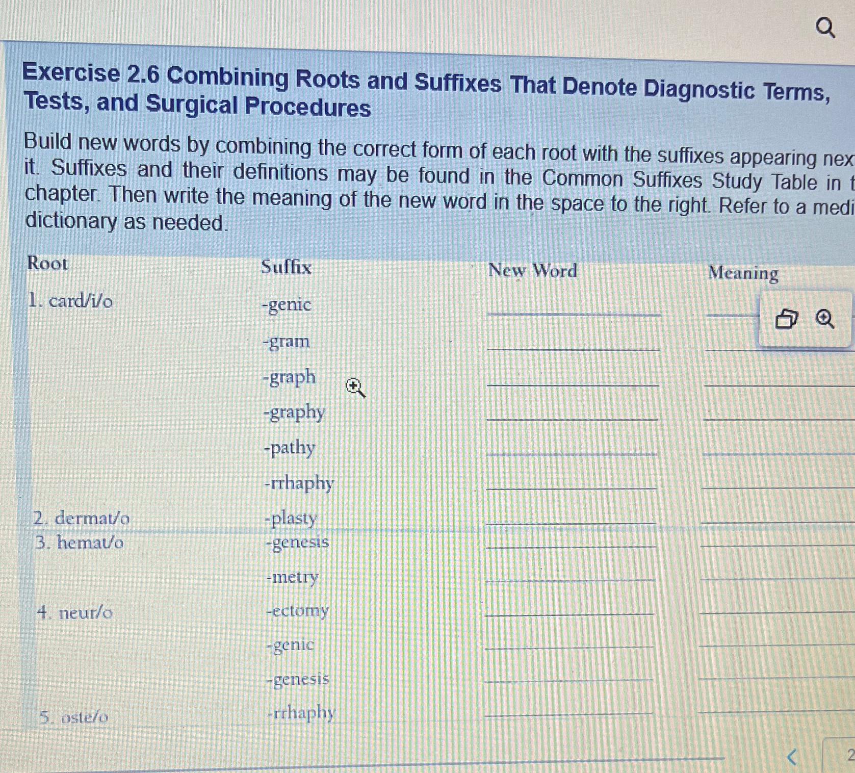 Solved Exercise 2.6 ﻿Combining Roots and Suffixes That | Chegg.com