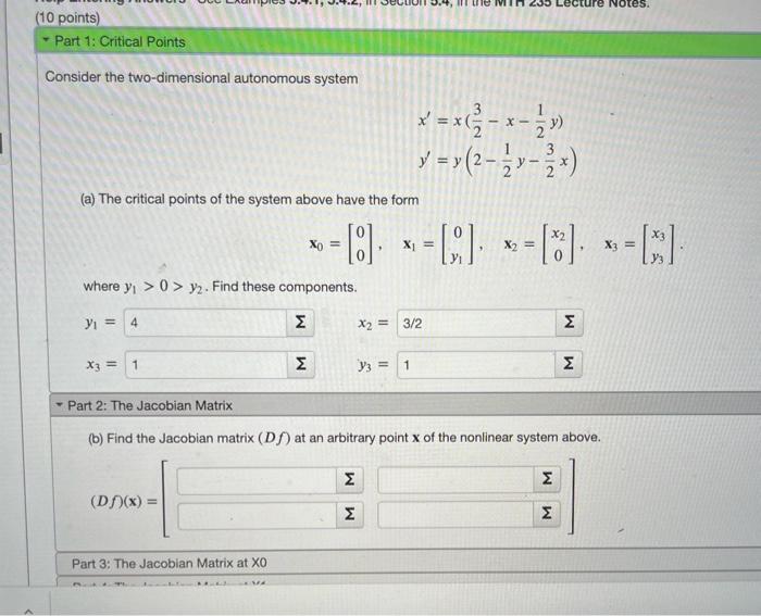 Solved Consider the two-dimensional autonomous system | Chegg.com
