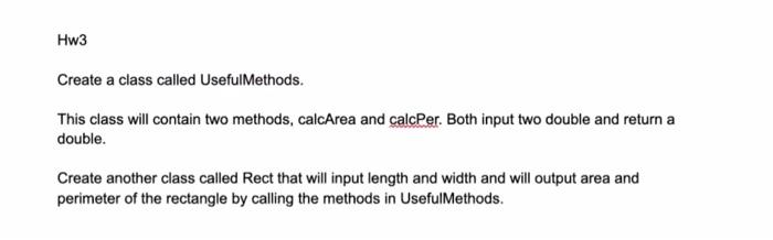 Solved Hw3 Create A Class Called Usefulmethods This Class