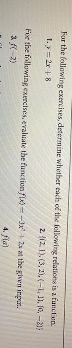 Solved For the following exercises, determine whether each | Chegg.com