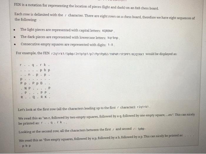 Solved FEN is a notation for representing the location of | Chegg.com