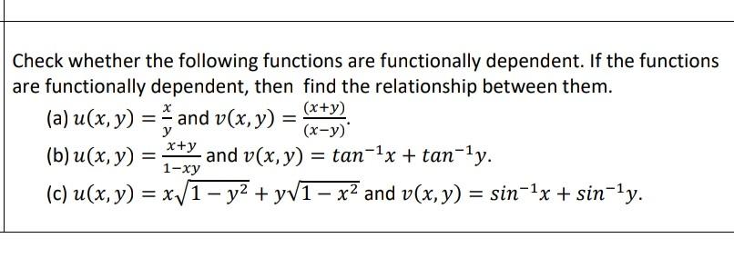 Solved = Check whether the following functions are | Chegg.com