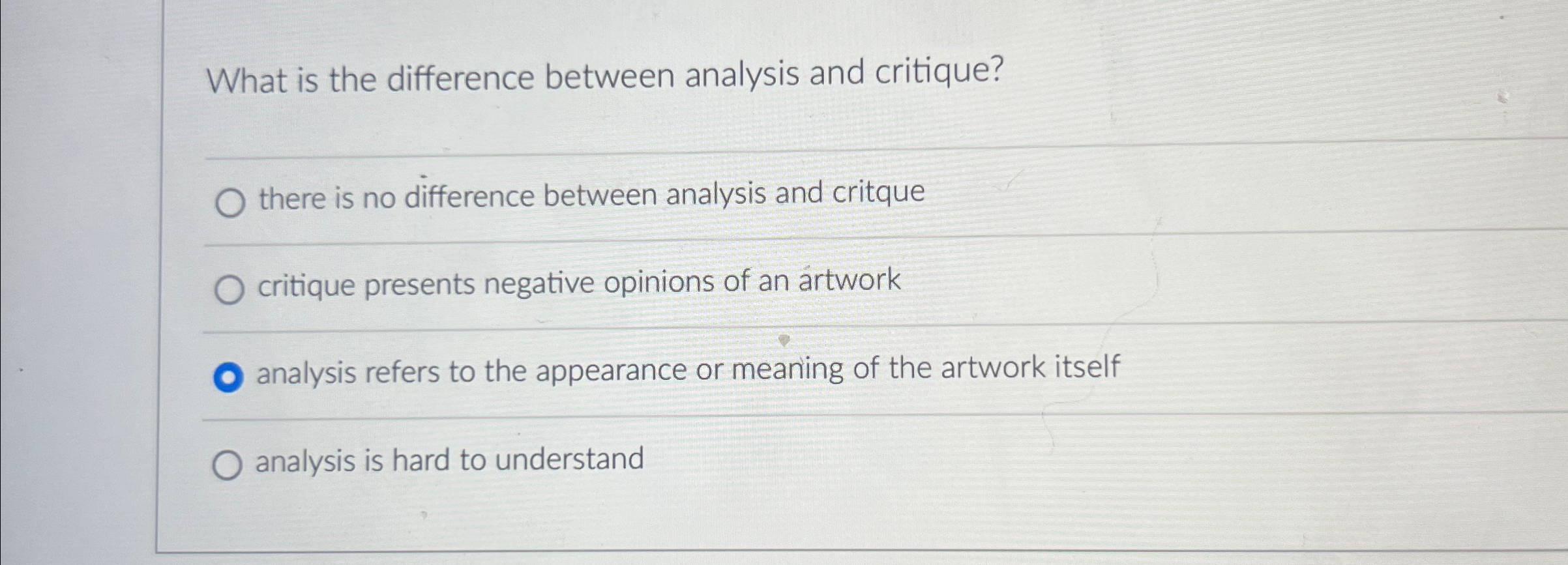 Solved What is the difference between analysis and | Chegg.com