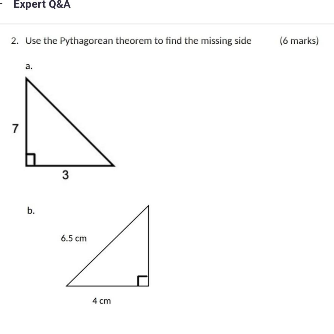 solved-2-use-the-pythagorean-theorem-to-find-the-missing-chegg