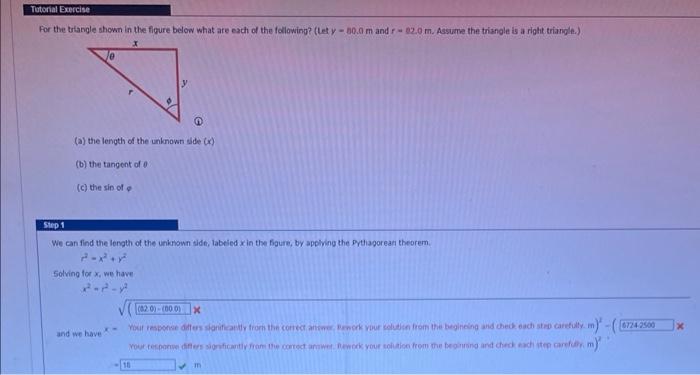 Solved We can find the length of the unknown side, labeled x | Chegg.com