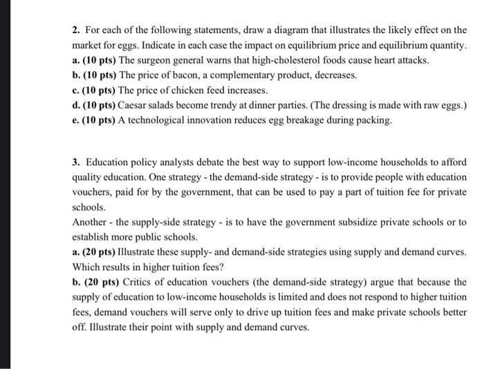 Solved 2. For each of the following statements, draw a | Chegg.com