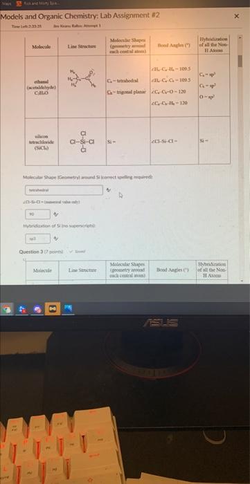 Solved Models and Organic Chemistry: Lab Assignment | Chegg.com