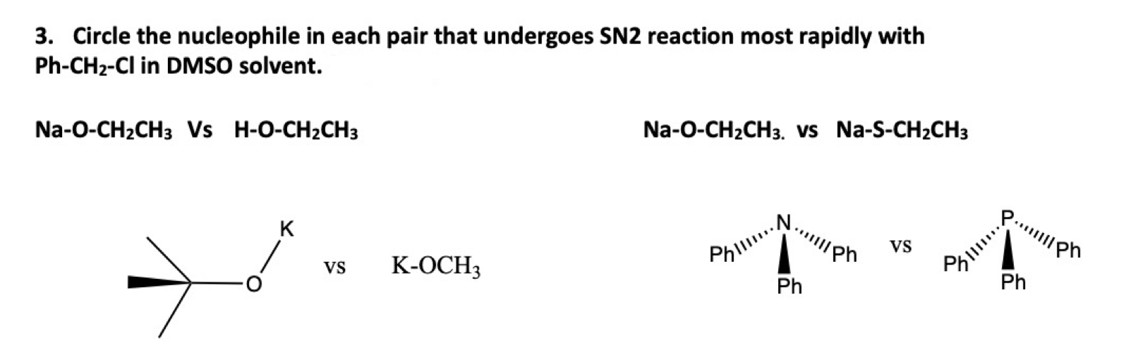 Solved Circle the nucleophile in each pair that undergoes | Chegg.com