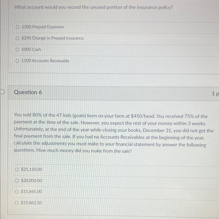 Solved What account would you record the unused portion of | Chegg.com