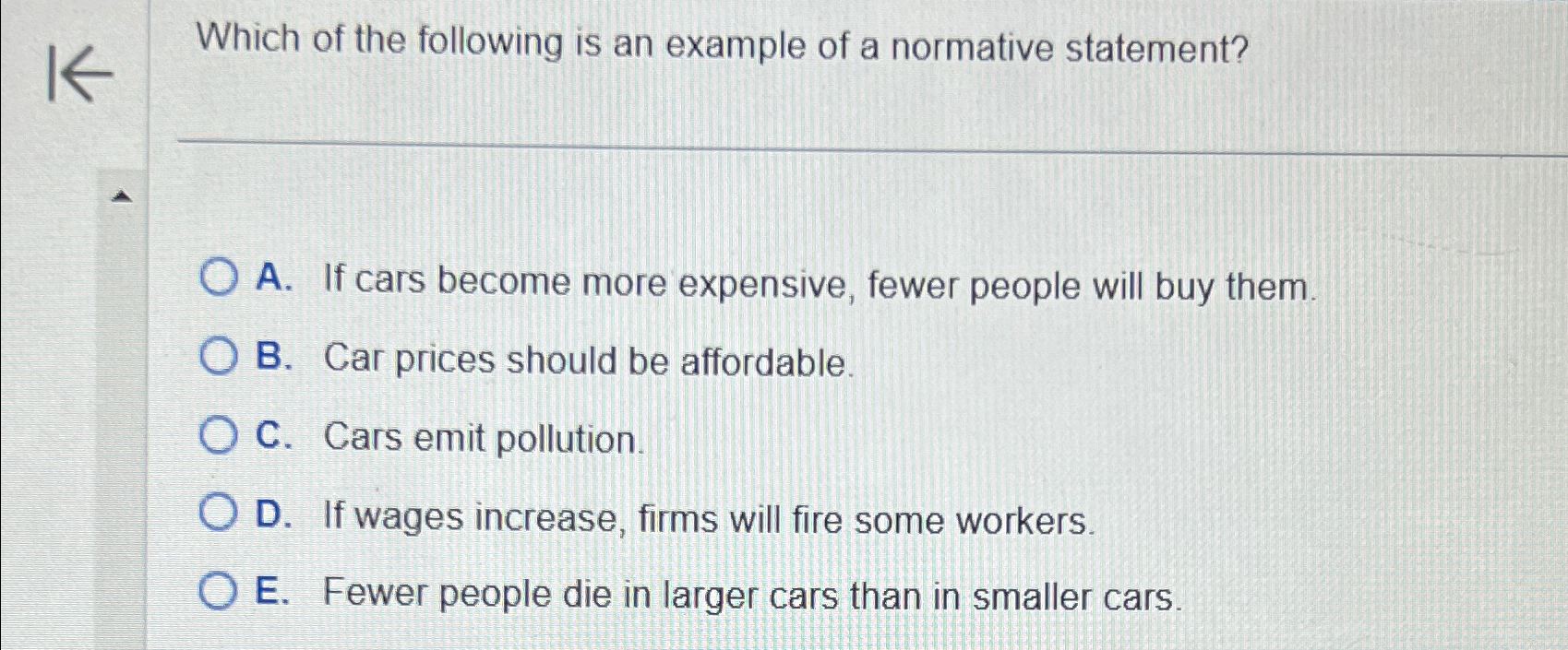 Solved Which of the following is an example of a normative | Chegg.com