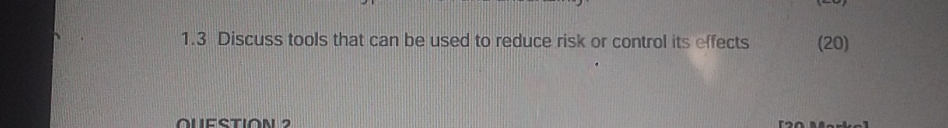 Solved 1.3 ﻿Discuss tools that can be used to reduce risk or | Chegg.com