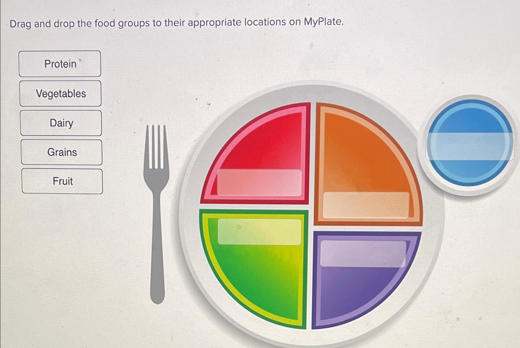 Solved Drag and drop the food groups to their appropriate | Chegg.com
