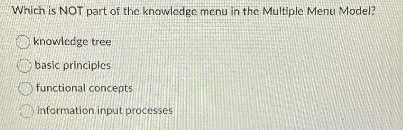 Solved Which is NOT part of the knowledge menu in the | Chegg.com