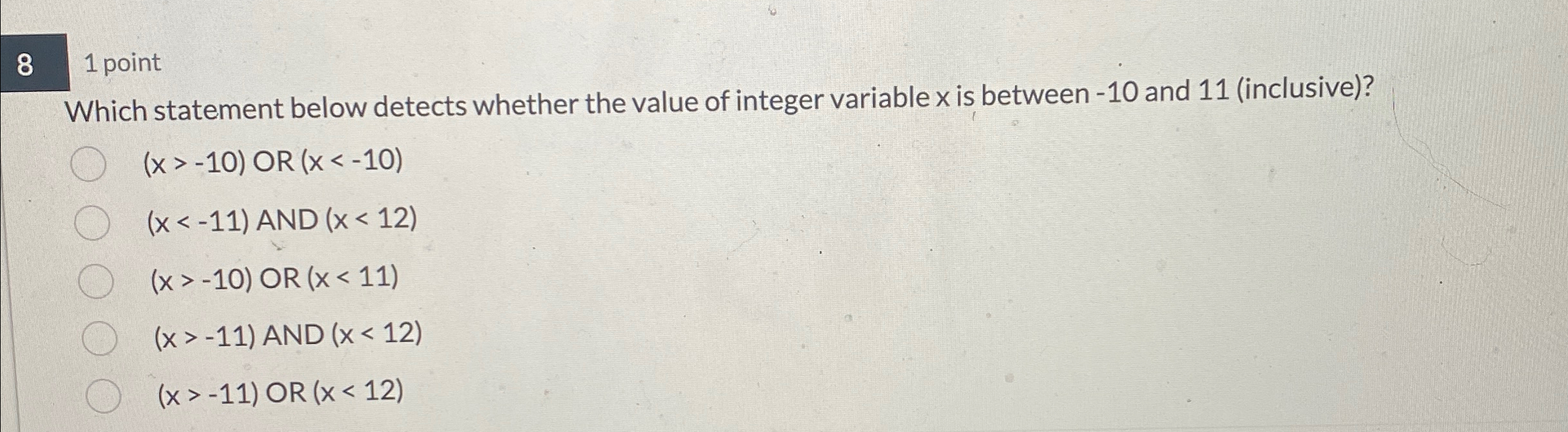 Solved 81 ﻿pointWhich statement below detects whether the | Chegg.com