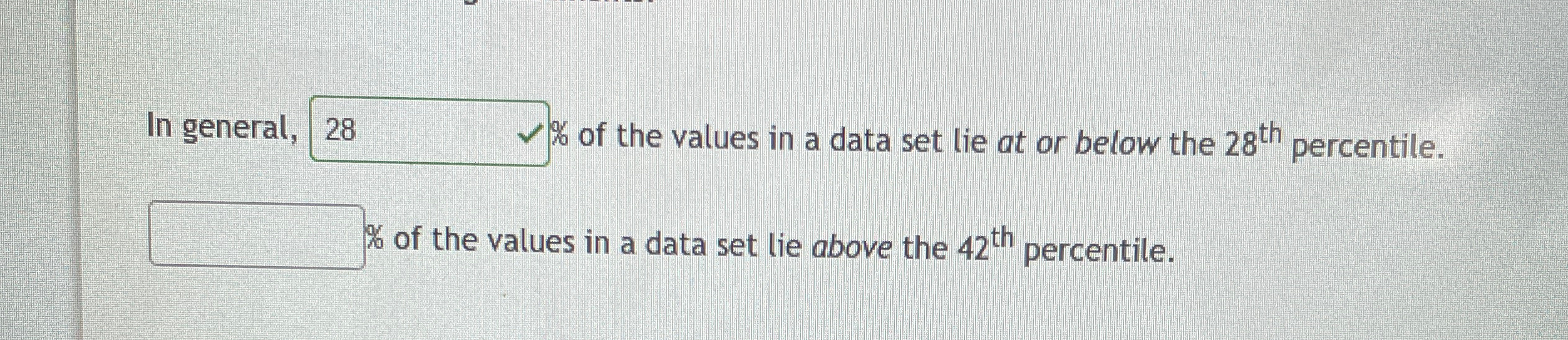Solved In general, % ﻿of the values in a data set lie at | Chegg.com