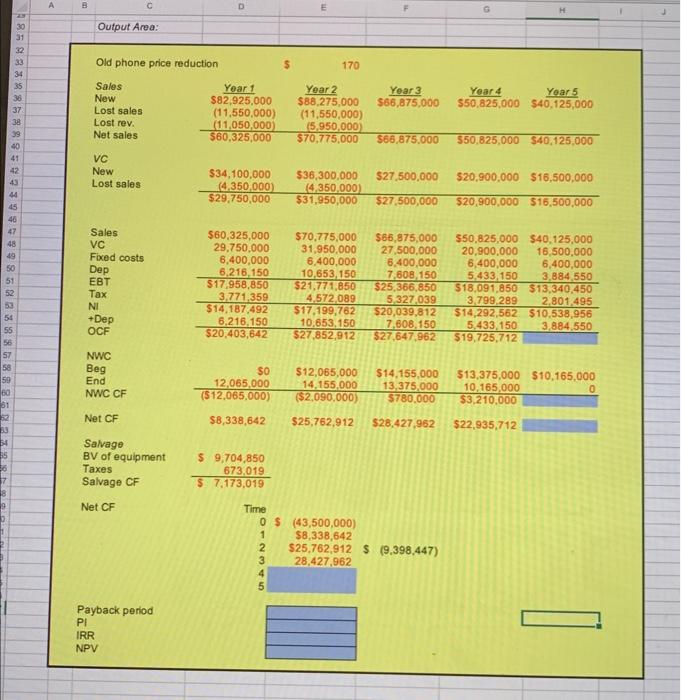 Solved please put answers as cell formulas please | Chegg.com