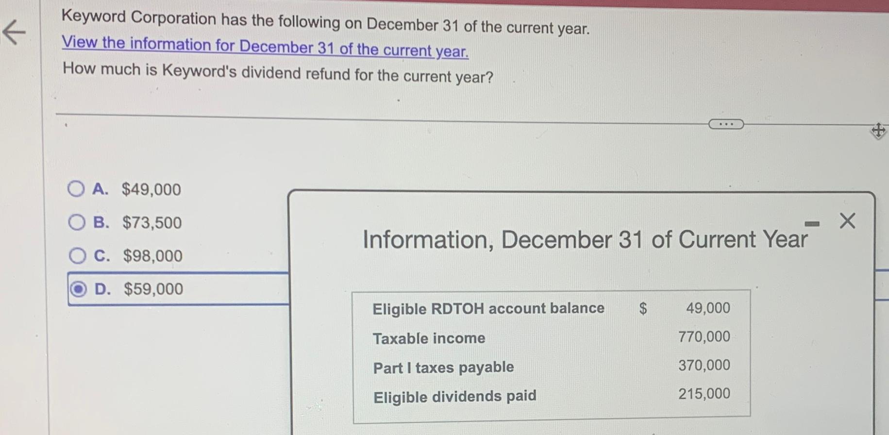 Solved Keyword Corporation has the following on December 31 | Chegg.com