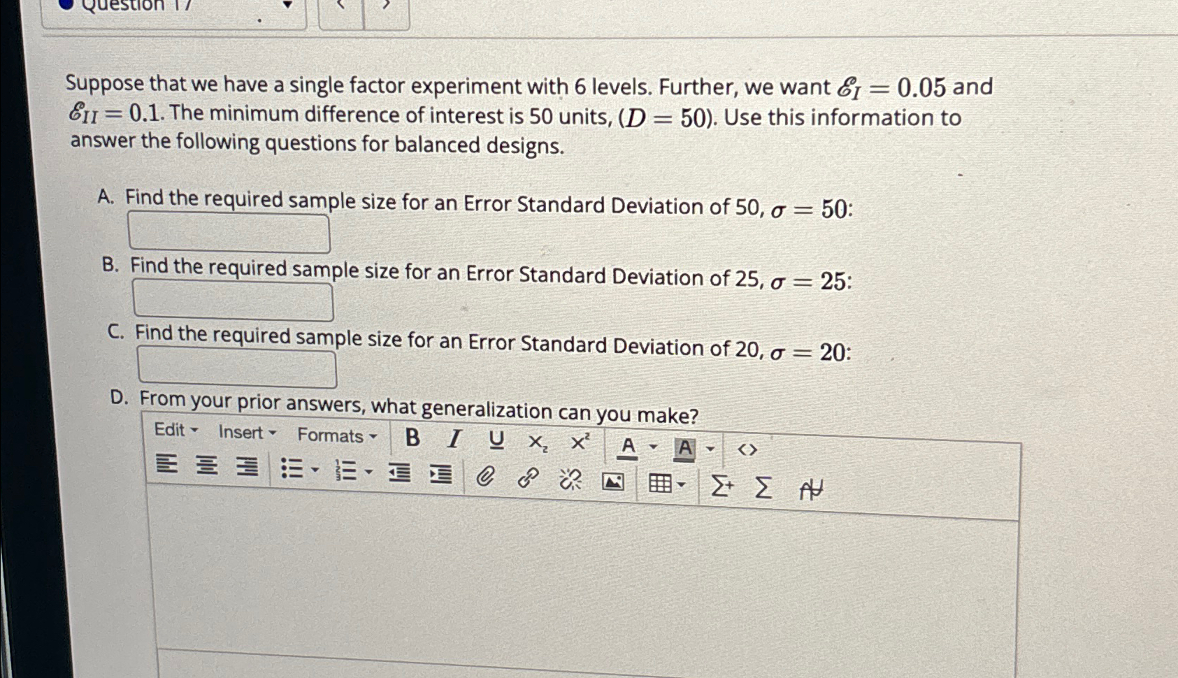 Suppose that we have a single factor experiment with | Chegg.com
