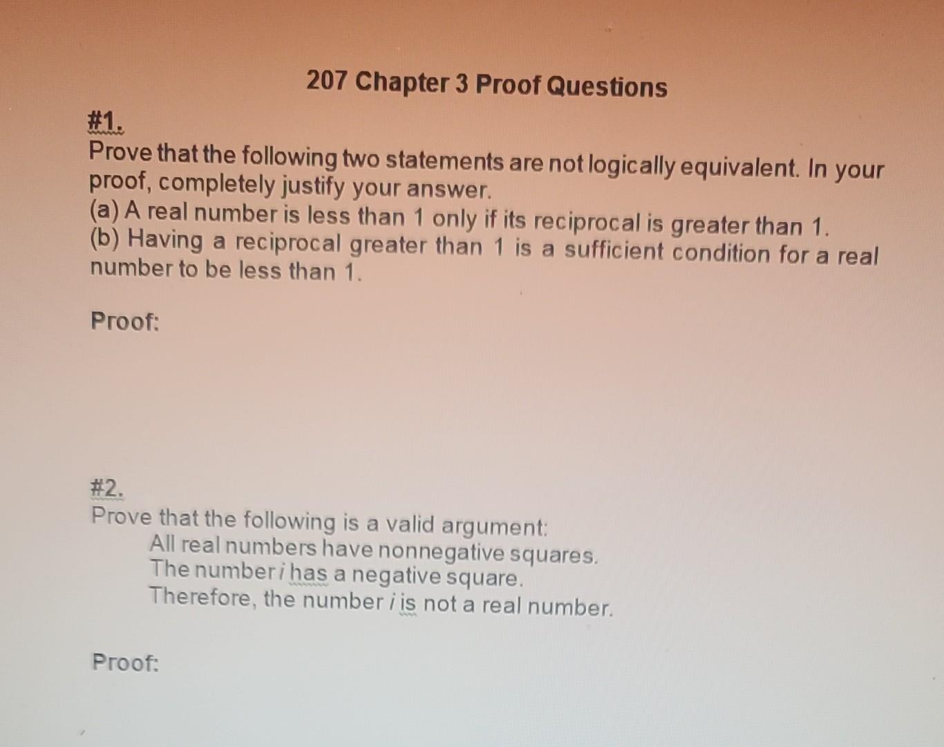 Solved #1. Prove that the following two statements are not | Chegg.com