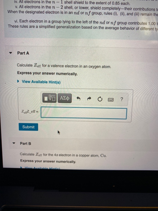 Solved iv. All electrons in the n-1 shell shield to the | Chegg.com