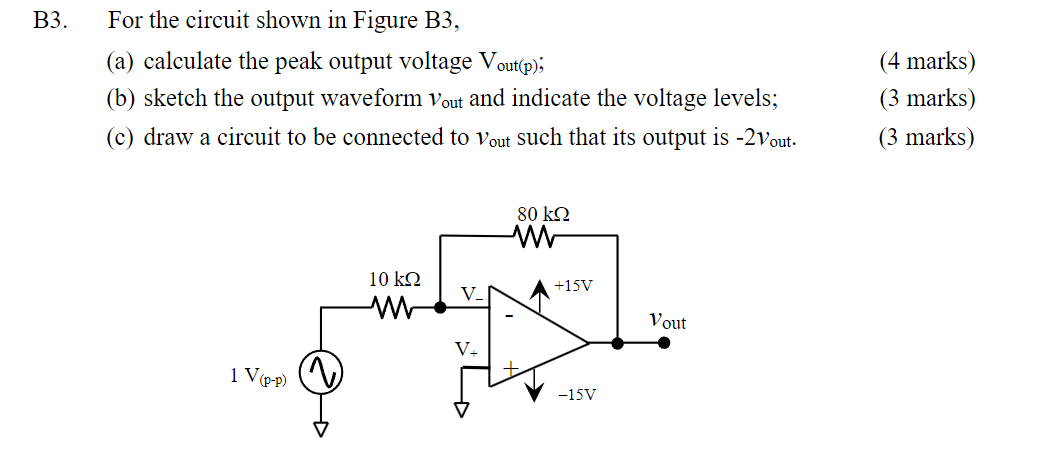 Solved B3. ﻿For the circuit shown in Figure B3,(a) | Chegg.com
