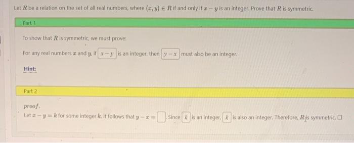 Solved et R be a relation on the set of all real numbers, | Chegg.com