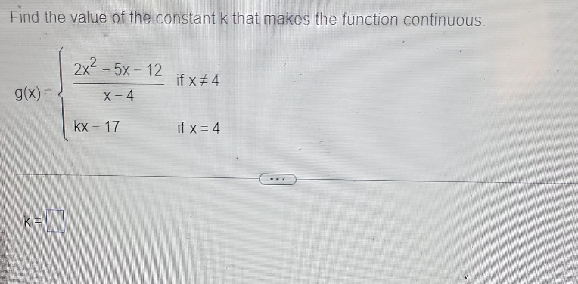 Solved Find the value of the constant k that makes the | Chegg.com