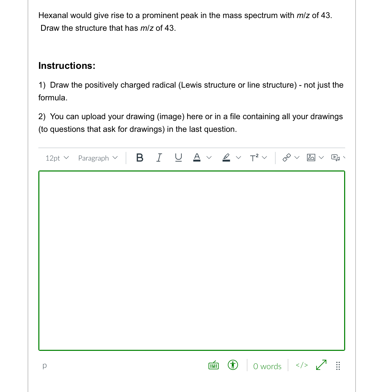 Solved Hexanal would give rise to a prominent peak in the | Chegg.com