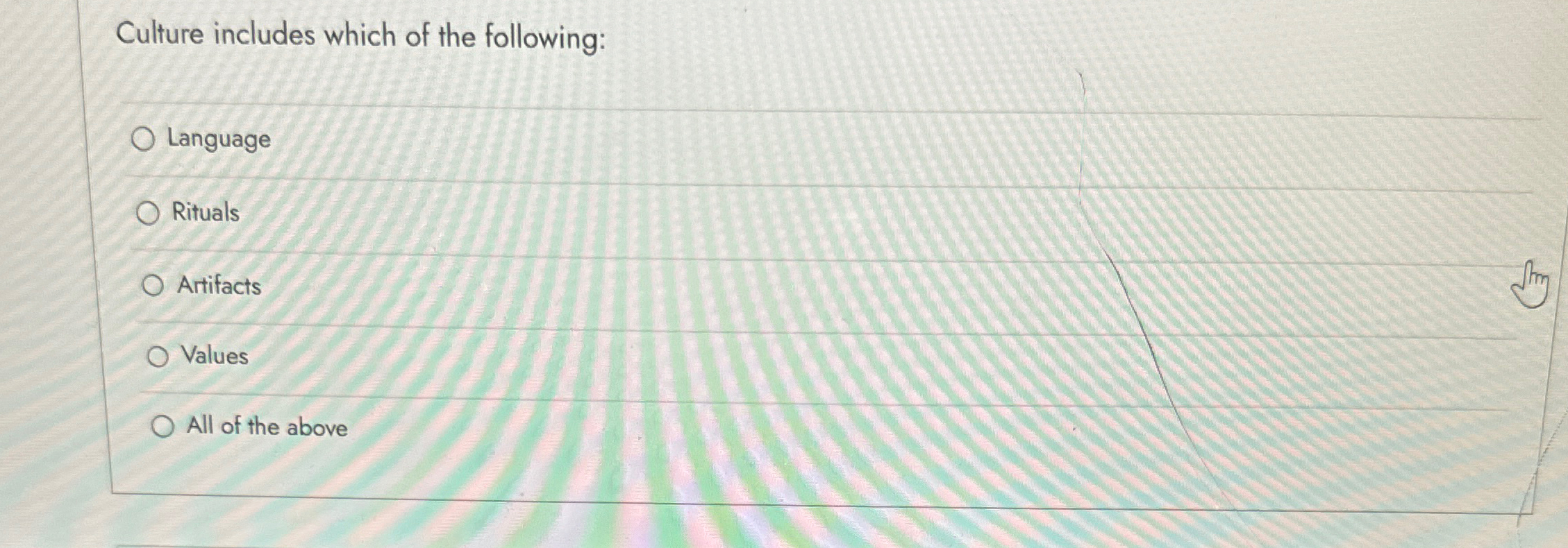 Solved Culture includes which of the | Chegg.com