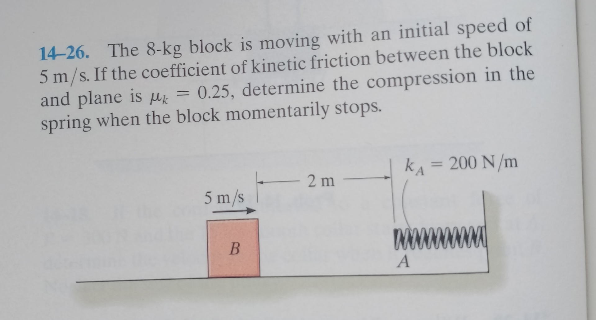 Solved by an EXPERT 14-26. ﻿The 8 - ﻿kg block is moving with an initial | Chegg.com