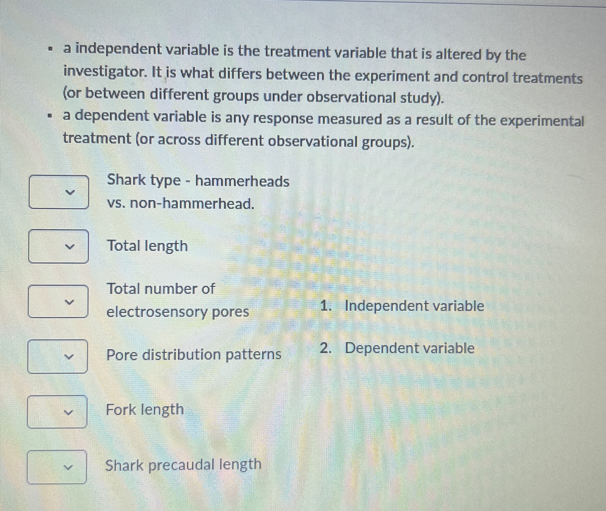 a independent variable is the treatment variable that | Chegg.com