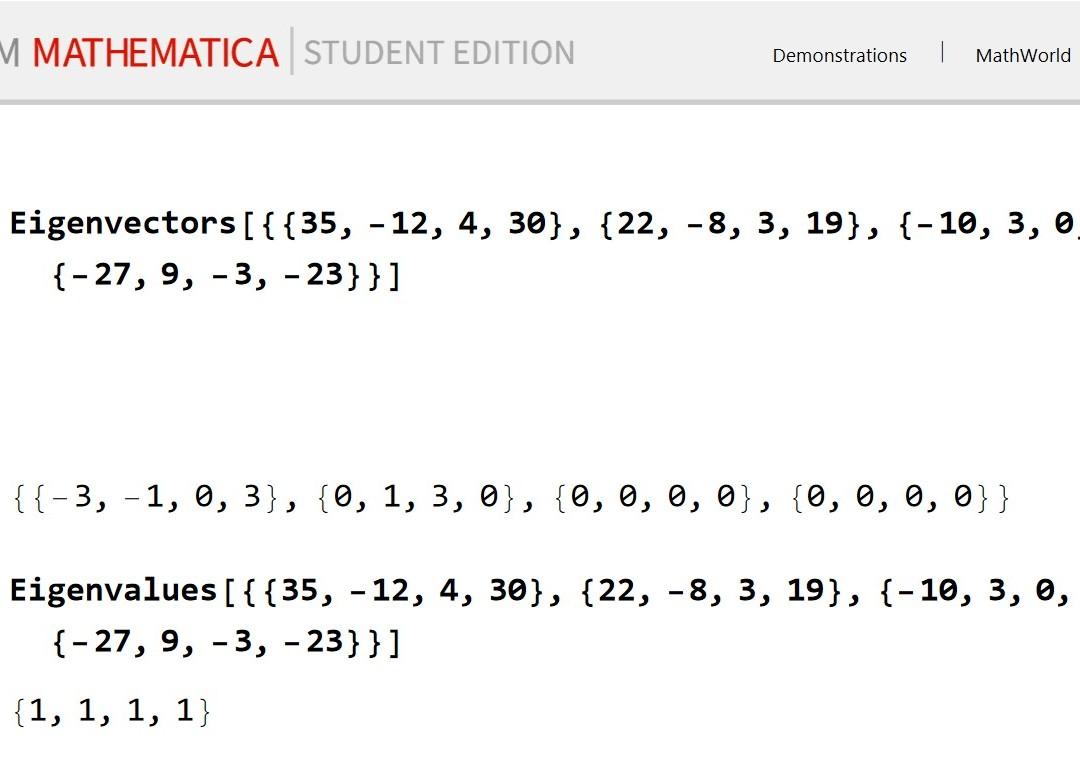 M MATHEMATICA STUDENT EDITION Demonstrations | Chegg.com