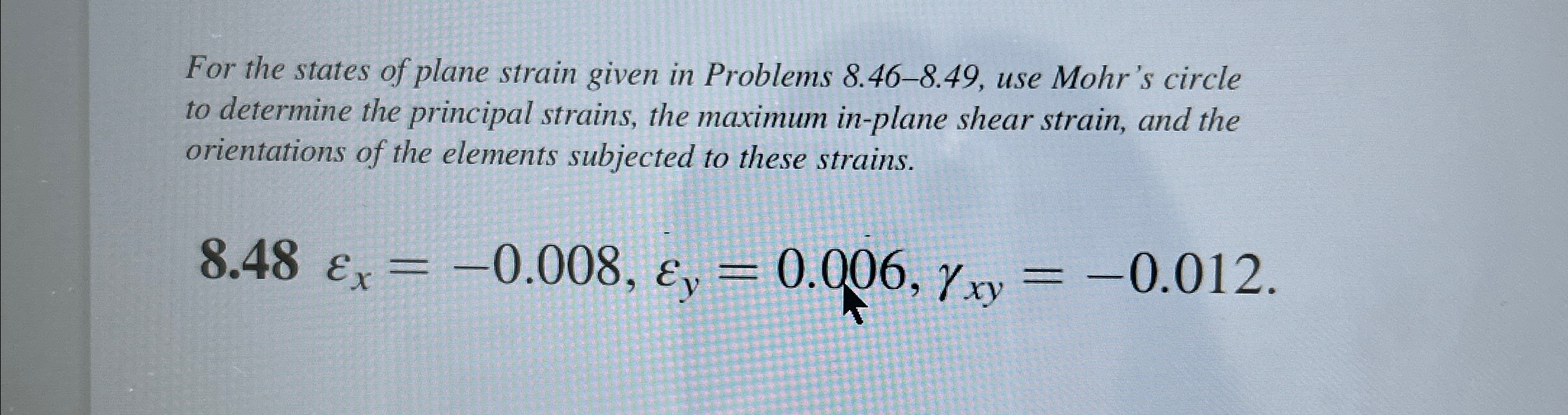 Solved For the states of plane strain given in Problems | Chegg.com