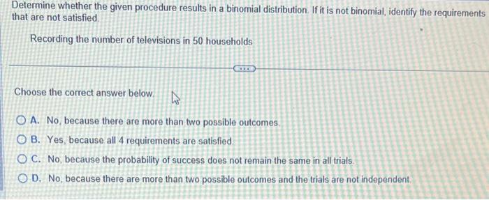 Solved Determine whether the given procedure results in a | Chegg.com