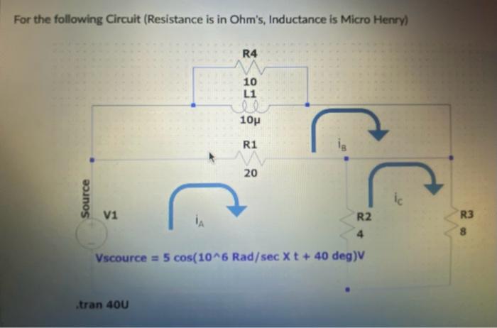 Solved For the following Circuit (Resistance is in Ohm's, | Chegg.com