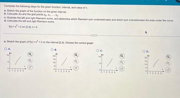 Solved Complete the following steps for the given function, | Chegg.com
