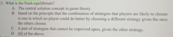 Solved What is the Nash equilibrium?A. ﻿The central solution | Chegg.com