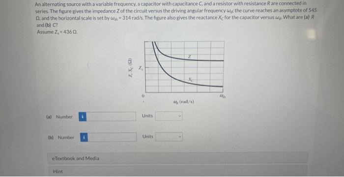 Solved An alternating source with a variable frequency, a | Chegg.com