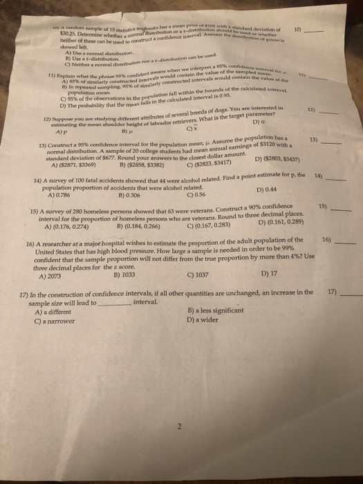 Solved MULTIPLE CHOICE. Choose the one alternative that best | Chegg.com