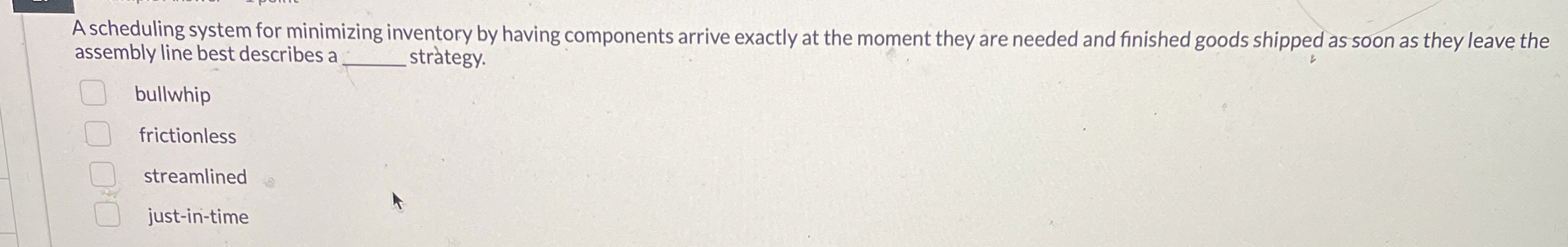 Solved A scheduling system for minimizing inventory by | Chegg.com