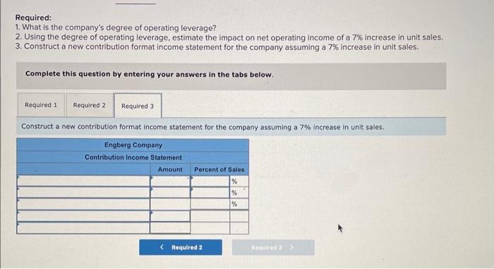 Solved 1) degree of operating leverage2) net operating | Chegg.com