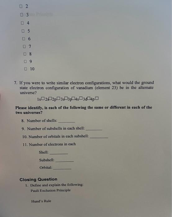 Solved 1. Fill in the table below with the allowed quantum | Chegg.com