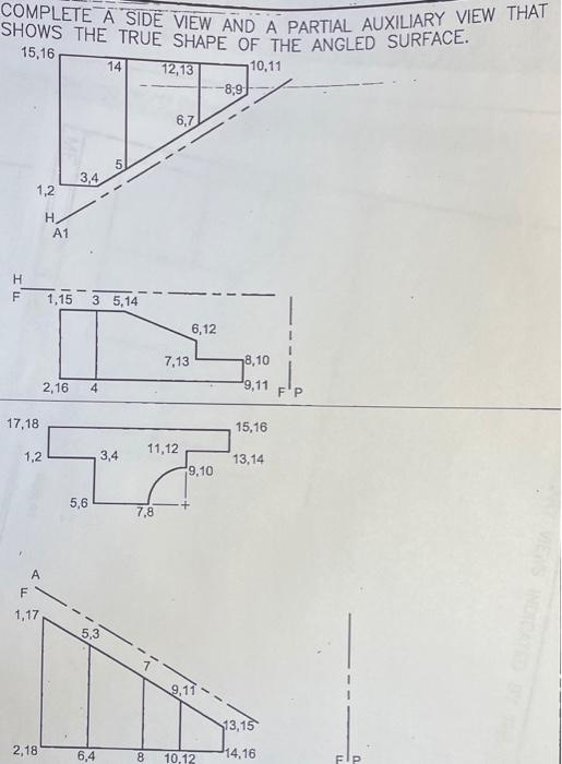 Solved COMPLETE A SIDE VIEW AND A PARTIAL AUXILIARY VIEW | Chegg.com