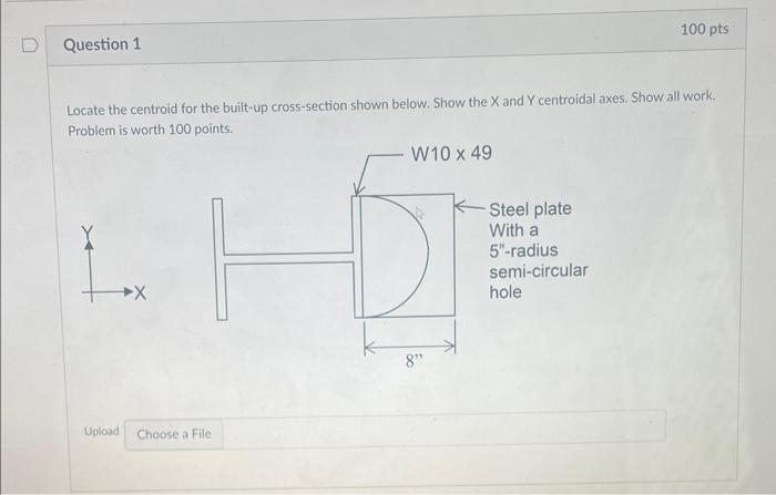 Solved Locate the centroid for the built-up cross-section | Chegg.com