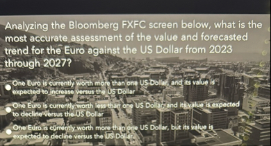 Solved Analyzing the Bloomberg FXFC screen below, what is | Chegg.com
