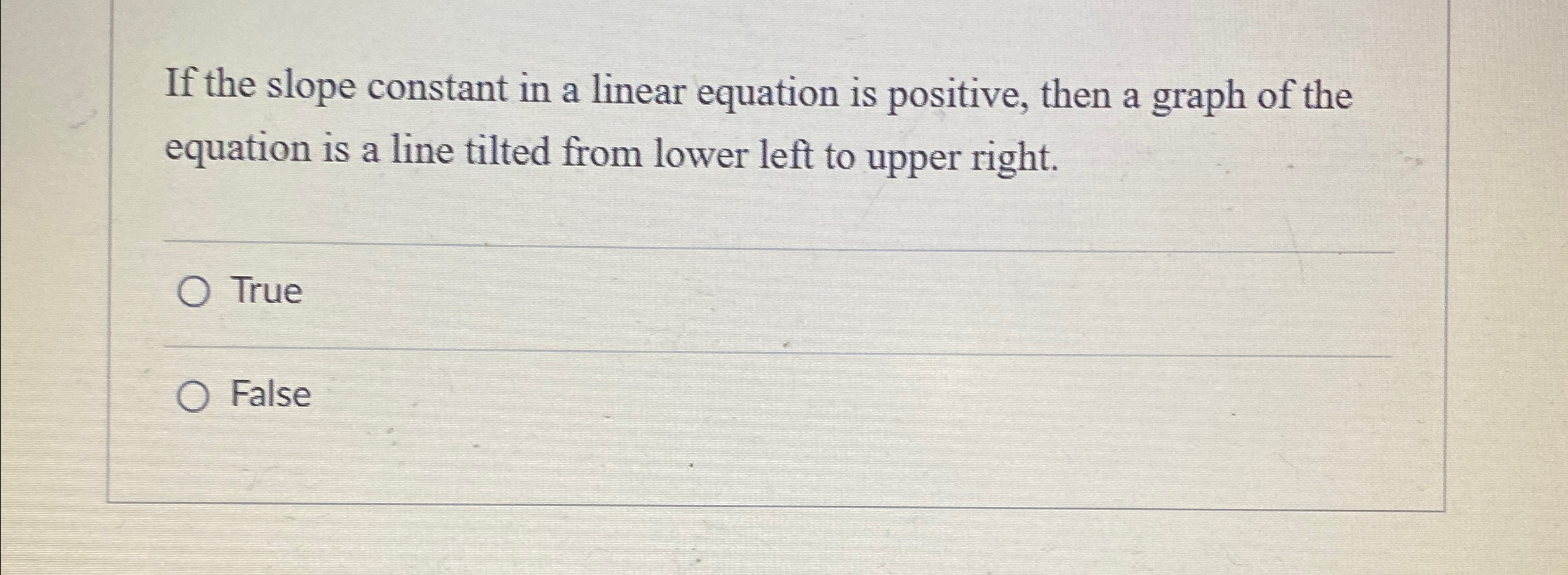 Solved If the slope constant in a linear equation is | Chegg.com