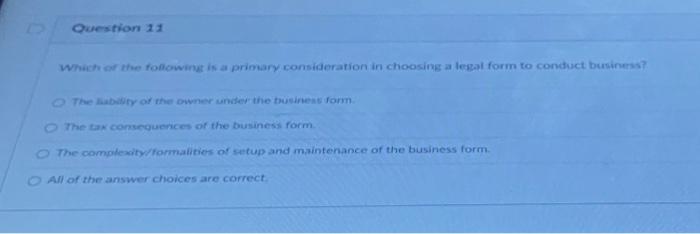 Solved Which of the following is a primary consideration in | Chegg.com