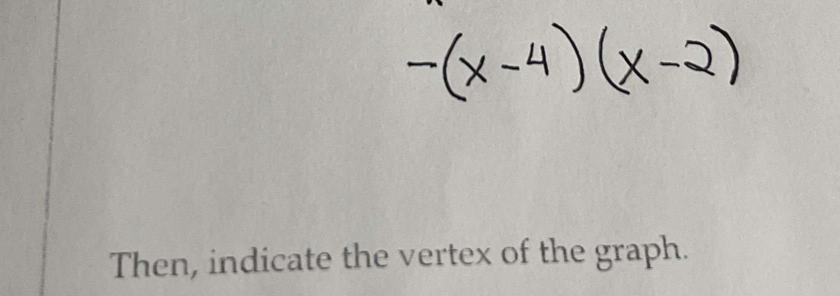 Solved -(x-4)(x-2)Then, indicate the vertex of the graph. | Chegg.com
