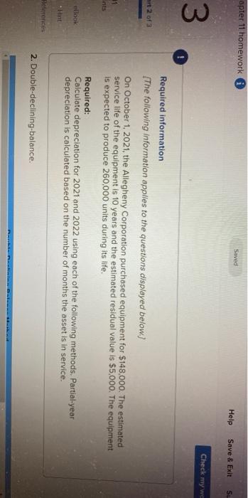 Solved apter 11 homework i Suved Help Save & Exit Si Check | Chegg.com